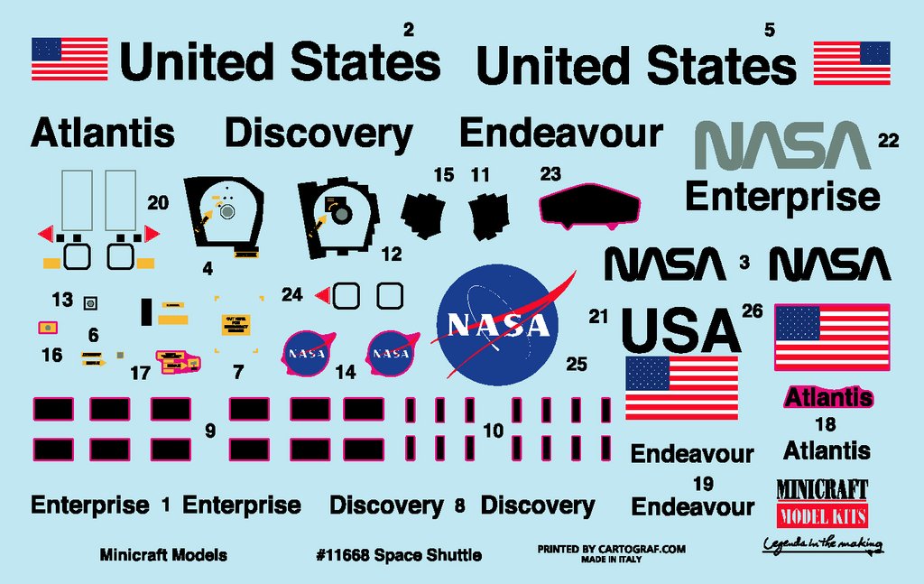 space shuttle markings
