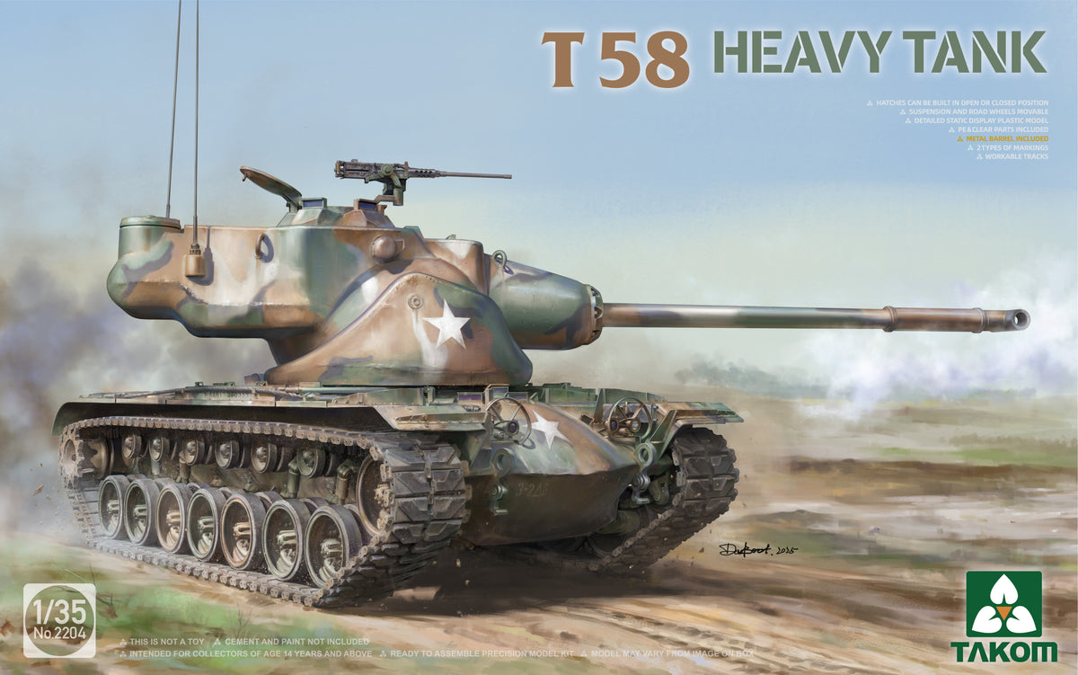 Takom 1/35 US T58 Heavy Tank 2204 – Burbank's House of Hobbies