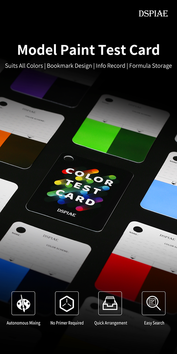 Dspiae CC-01 Color Test Card Model Paint Color Test Cards – Burbank's ...