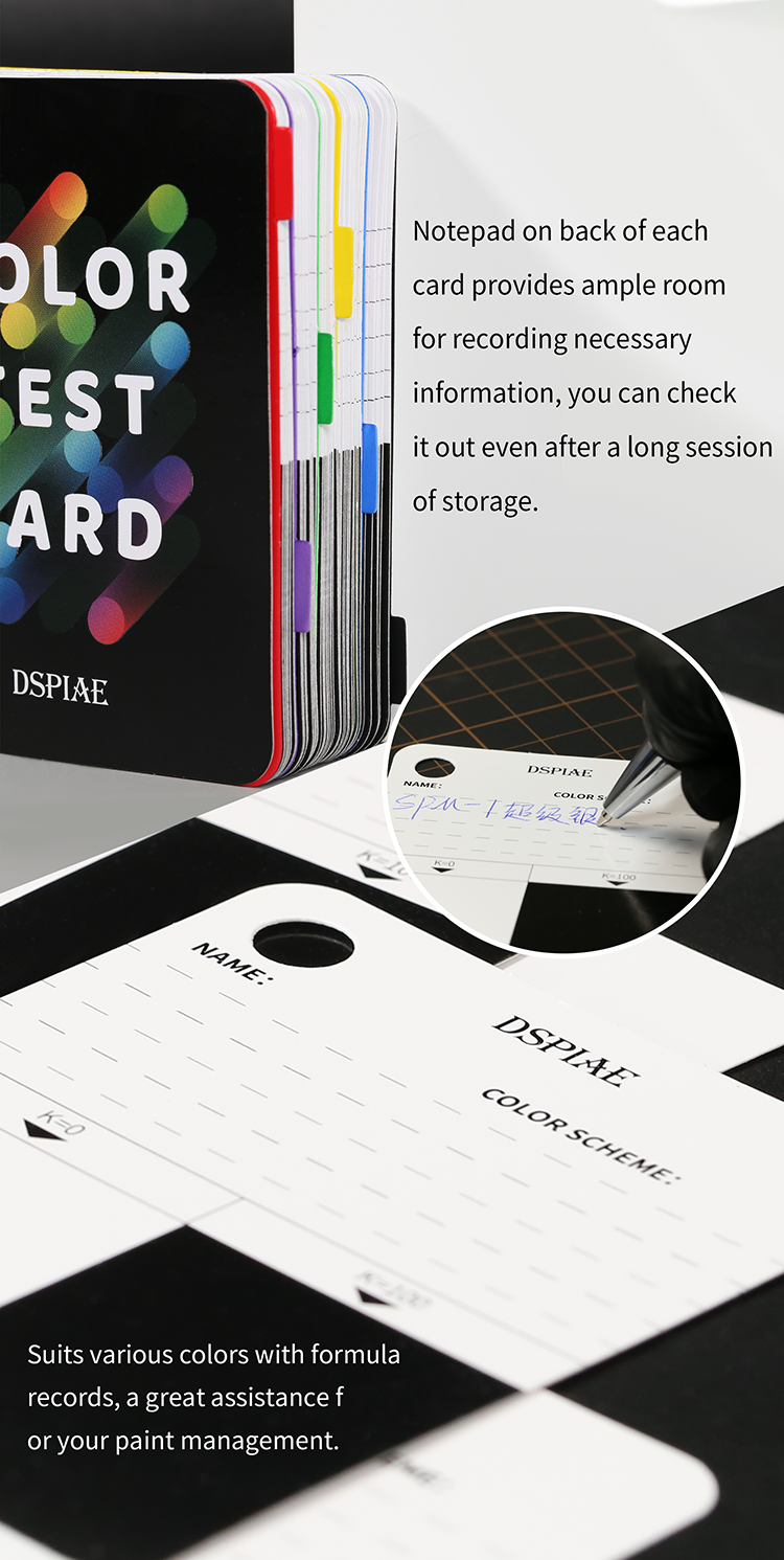 Dspiae CC-01 Color Test Card Model Paint Color Test Cards – Burbank's ...