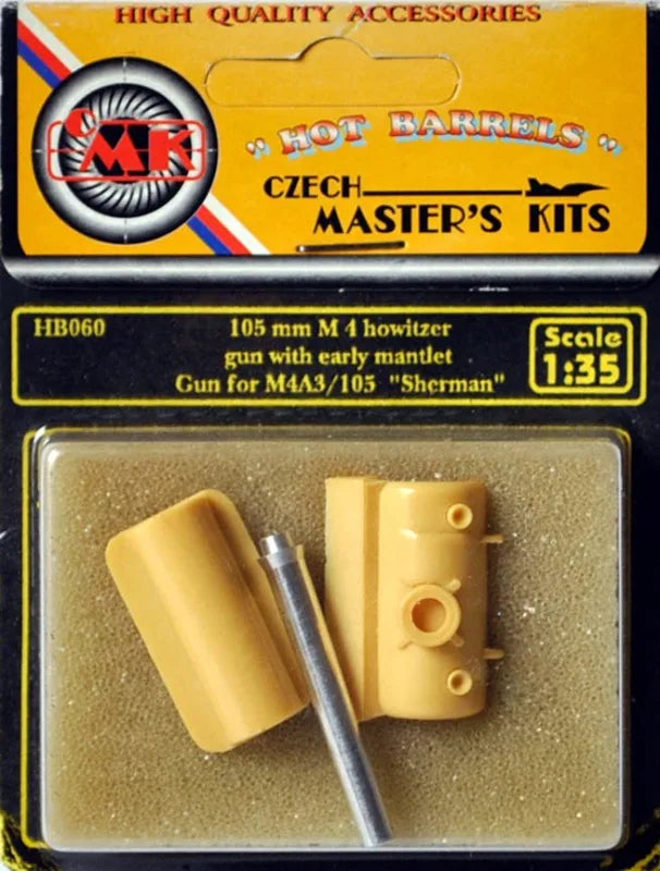 CMK 1/35 105mm M4 Howitzer gun with early mantlet for M4A3 Sherman HB0 ...
