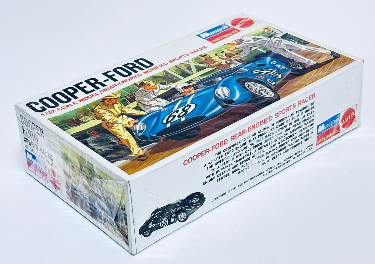 Monogram Mattel 1/32 Cooper Ford Sports Car NOS 1970 Boxing Sealed Vin ...