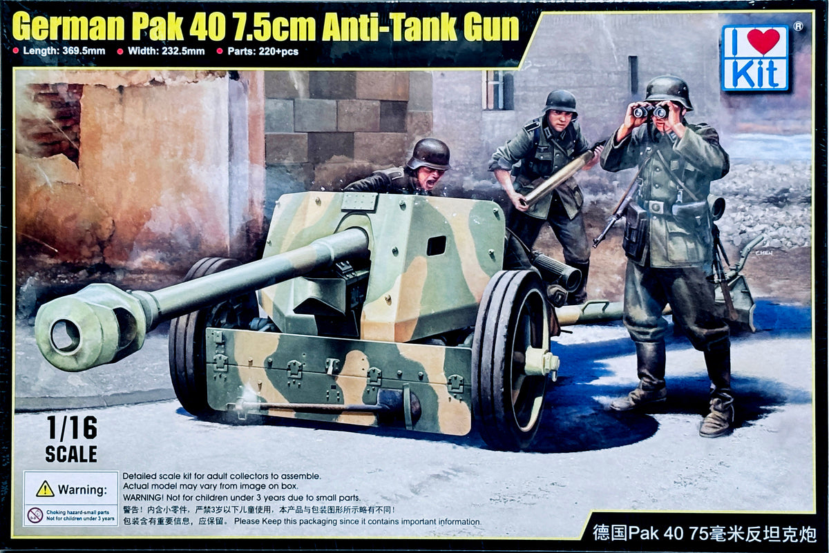 I Love Kit 1/16 German 75mm Pak40 ATG 61608 – Burbank's House of Hobbies