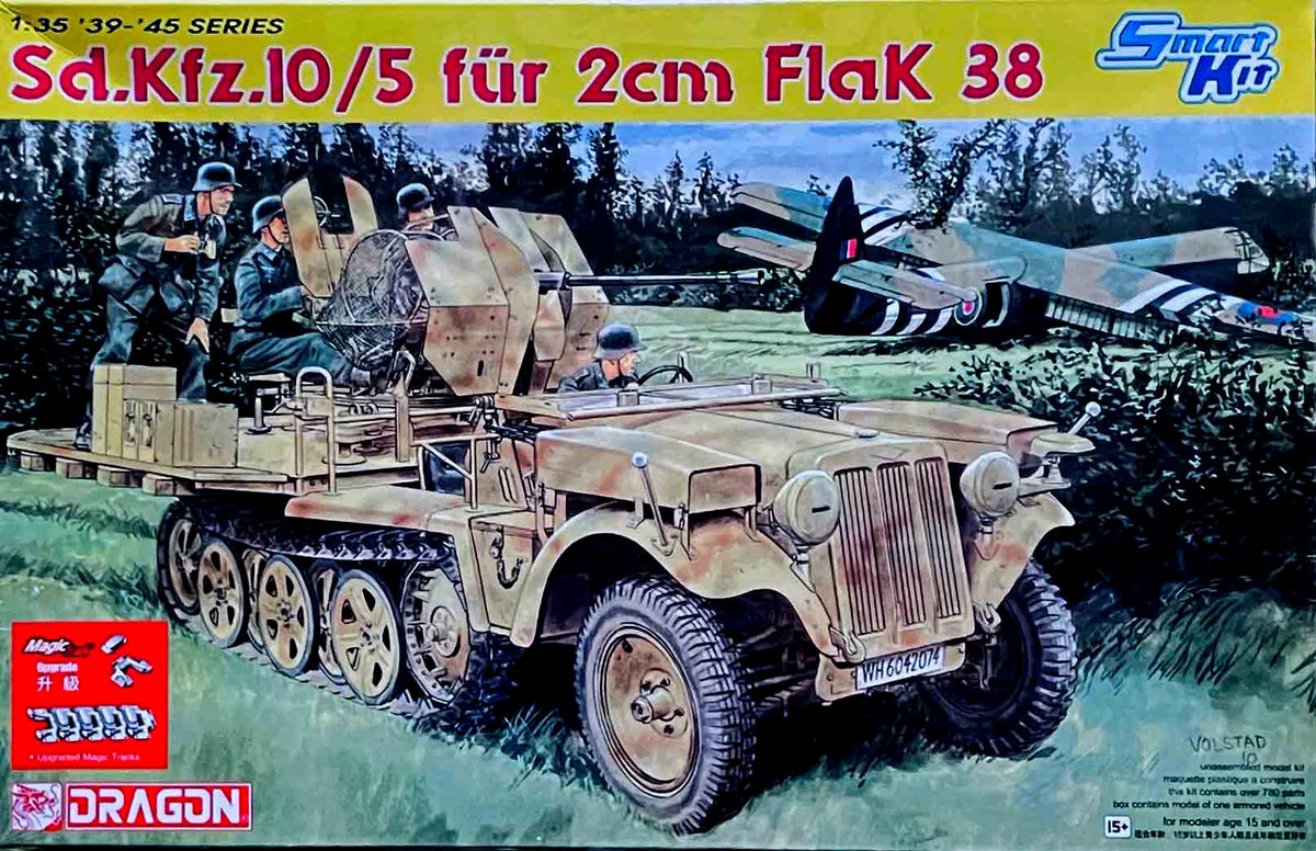 Dragon 1/35 German Sd.Kfz.10/5 fur 2cm Flak 38 ~ Smart Kit 6676 ...