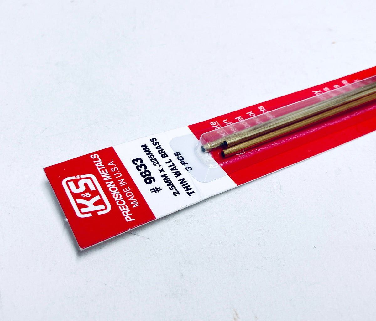 K&S 9833 Thin Wall Round Brass Tube 2.5mm OD x 12" (0.225t) – Burbank's ...