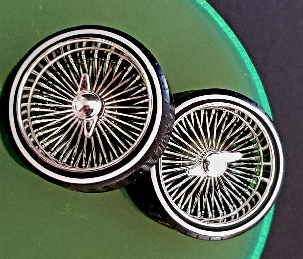 Hoppin Hydros 1/18 Silver Super Spokes w/White Wall Two Prong (4) 570C ...
