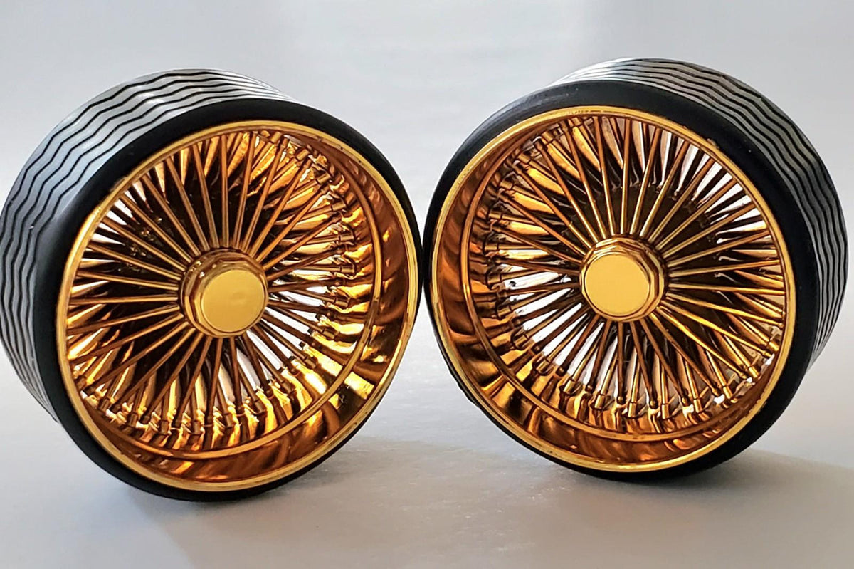 Hoppin Hydros 1/18 Gold Super Spokes w/Black Wall Octo Cap 573OCG ...