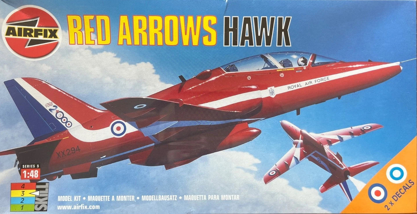 Airfix 1/48 British RAF Red Arrows Hawk 2005 05111C Vintage Kit OPEN B ...