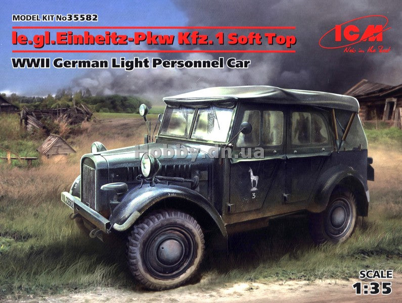 ICM 1/35 German le.gl.Einheitz-Pkw Kfz.1 Soft Top WWII 35582 – Burbank ...