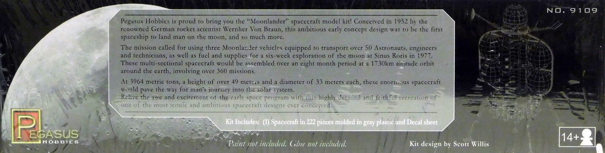 Pegasus 1/350 The Moonlander Spacecraft Plastic Model Kit 9109 ...