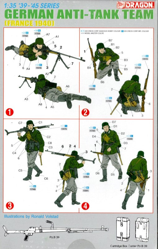 Dragon 1/35 German Anti-Tank Team (France 1940) 6196 – Burbank's House ...