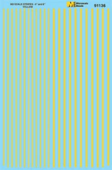 Microscale Decals HO Scale Stripes 4" and 6" Widths Yellow 91136 ...