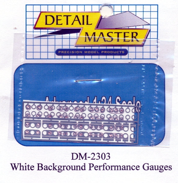 Detail Master 1/24 - 1/25 DM-2303W White Background Performance Gauges ...