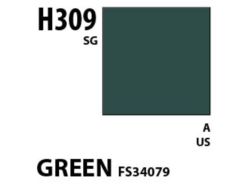 Mr. Hobby Aqueous H309 Semi-Gloss Green FS34079 10ml – Burbank's House ...