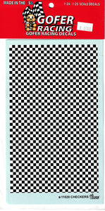 Gofer Racing 1/24 Checkerboard Waterslide Decal 7.8" x 4.6" 11020 ...