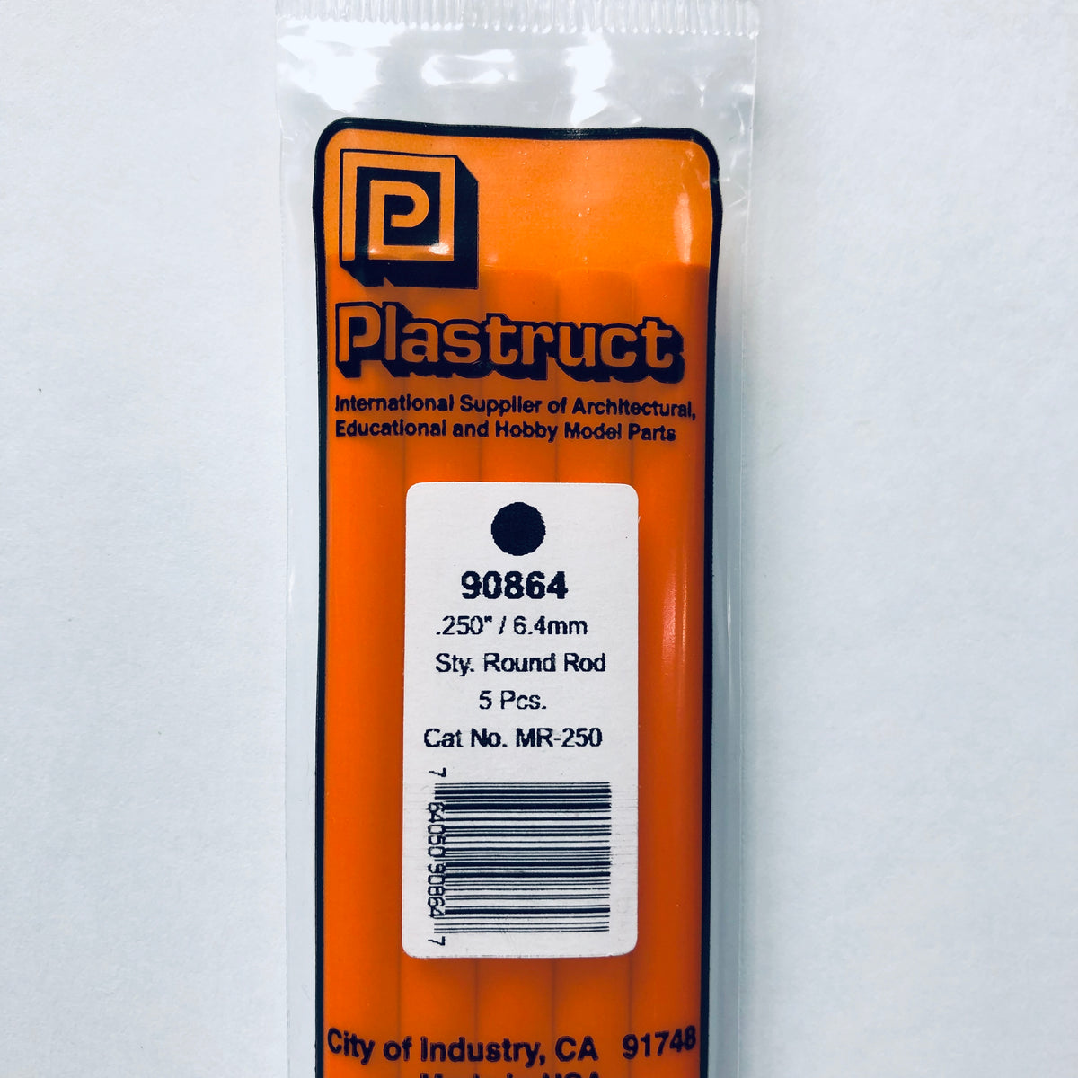 Plastruct 90864 Styrene Round Rod 1 4 x 10 5 Burbank s House Of