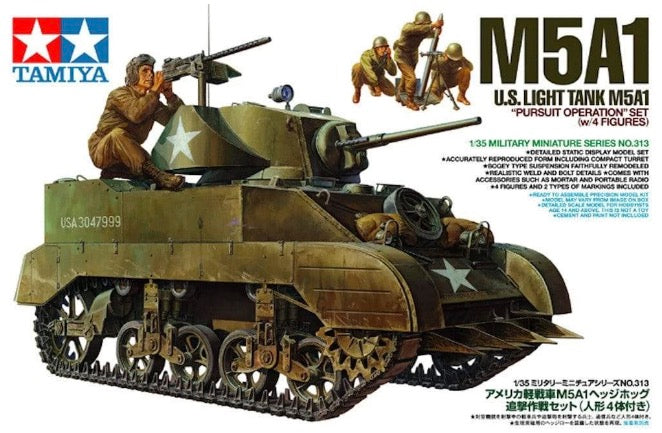 Tamiya 1/35 US M5A1 Light Tank 35313 – Burbank's House of Hobbies