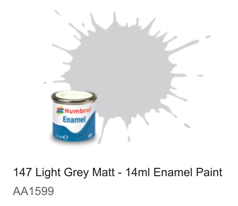 Humbrol Enamel 14ml (147) Light Grey Matt AA1599 – Burbank's House of ...