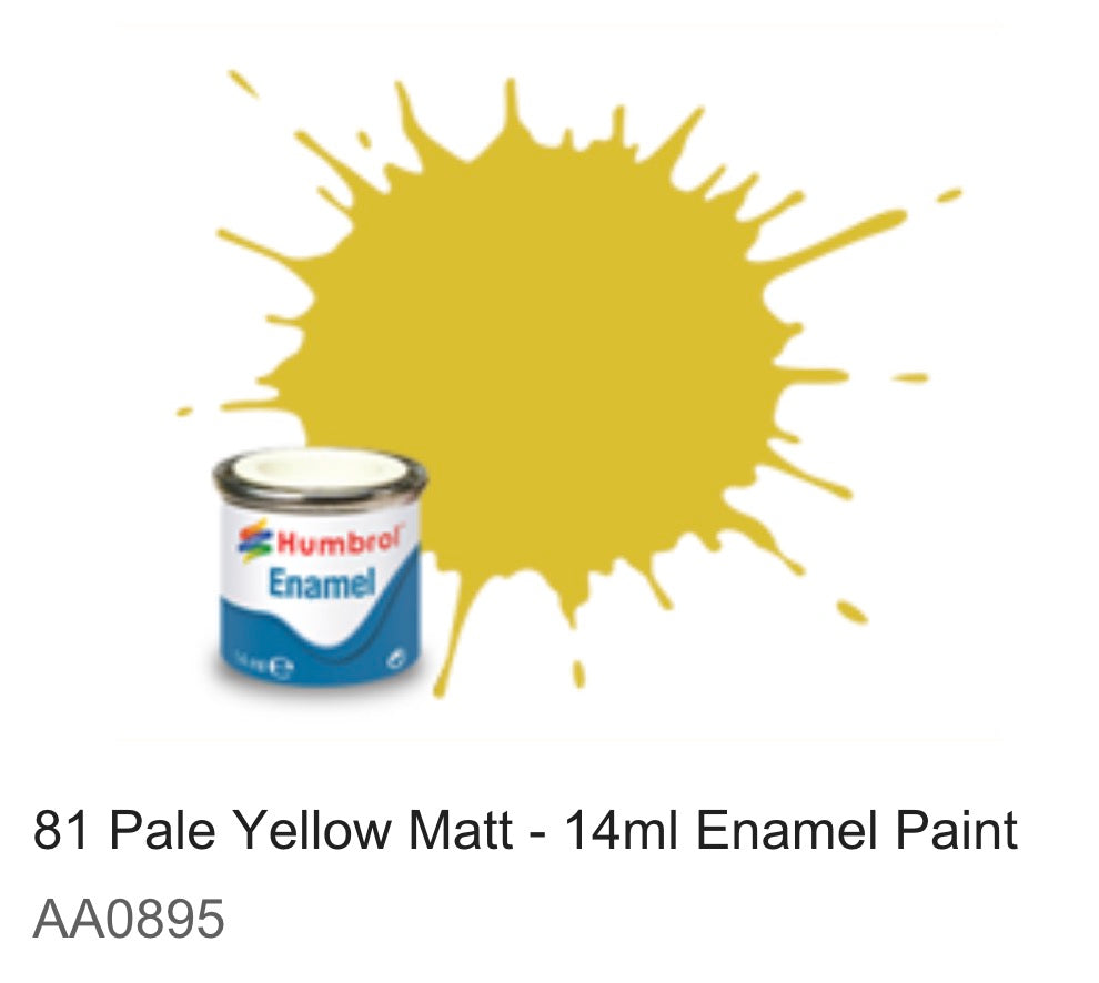 Humbrol Enamel 14ml ( 81) Pale Yellow Matt AA0895 – Burbank's House of ...
