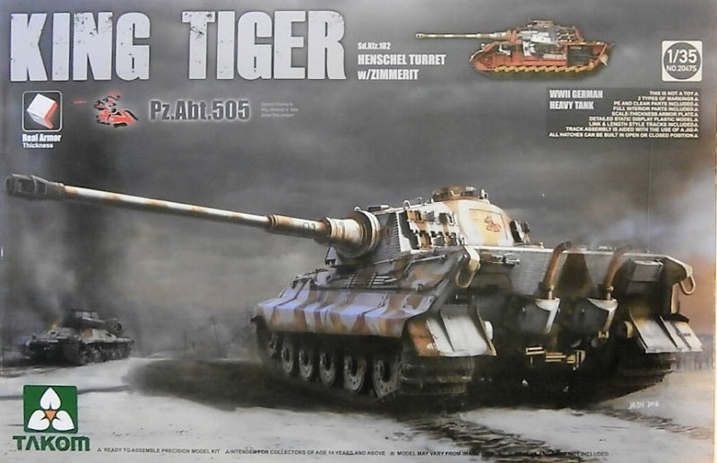 Takom 1/35 German King Tiger Henschel Turret w/Zimmerit Pz.Abt.505 204 ...