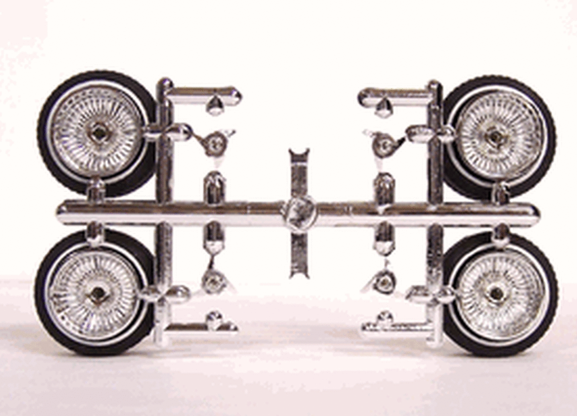 Hoppin Hydros 1/24 1/25 Chrome Baby D's Rims w/ Whitewall Tires 502 ...