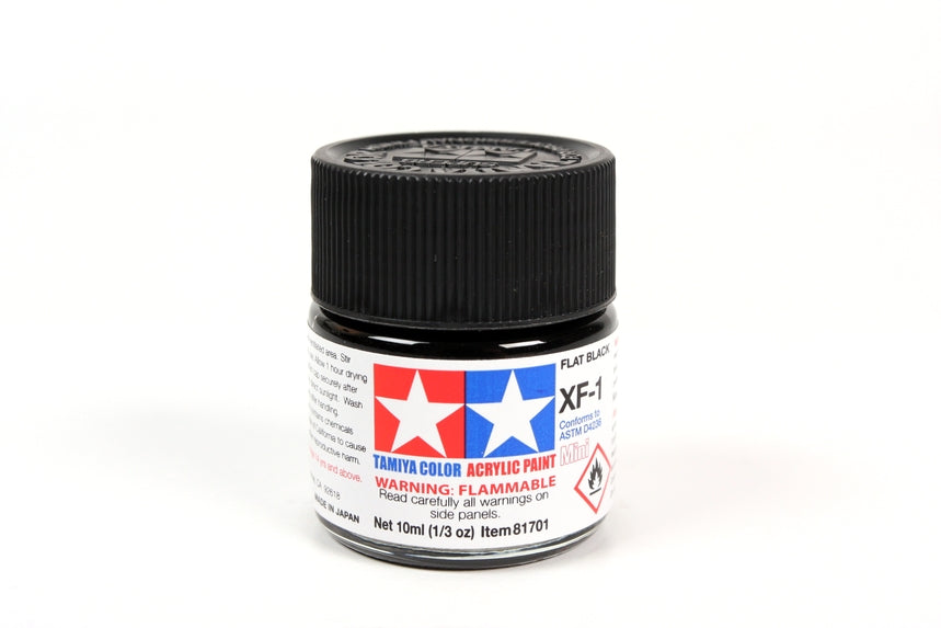 Tamiya Acrylic 10ml Mini 81701 XF-1 Flat Black – Burbank's House of Hobbies