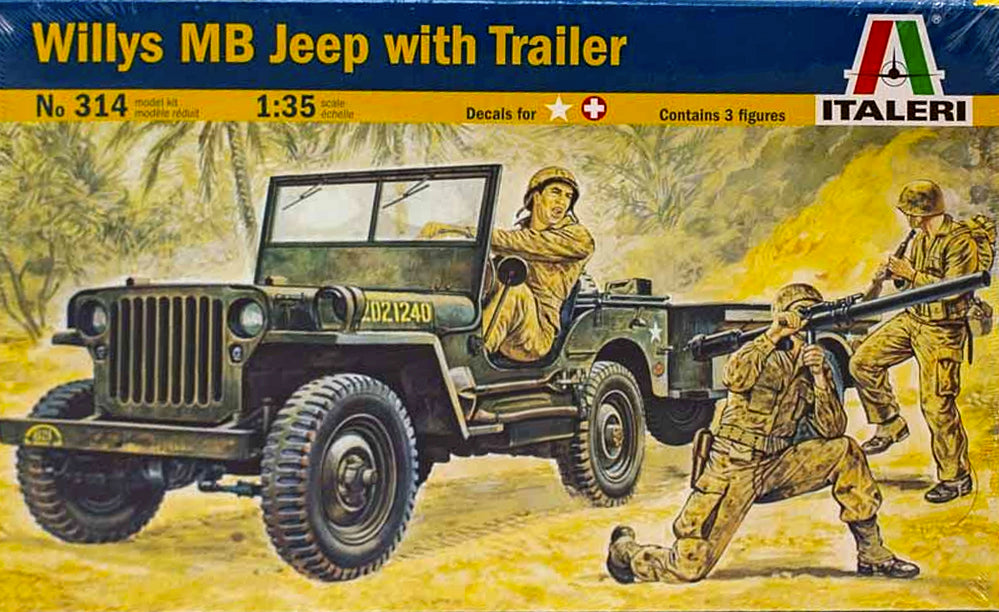 Italeri 1/35 US Willys MB Jeep w/ Trailer 314' – Burbank's House of Hobbies