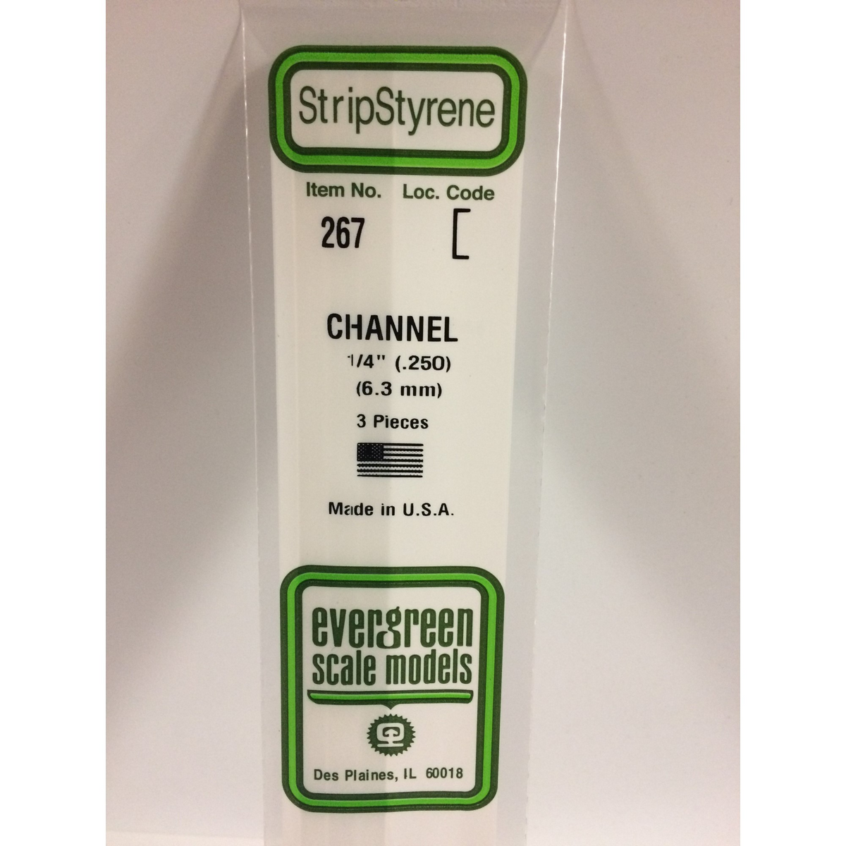 Evergreen 267 Styrene Plastic Channel 0.250" 6.4mm x 14" (3) – Burbank ...