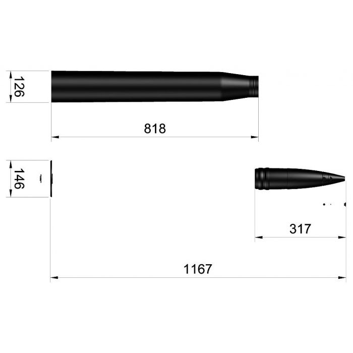 Pig Model 1/1 German SPRGR 43 (HE) KWK.43 L71 Shell Replica for Tiger ...
