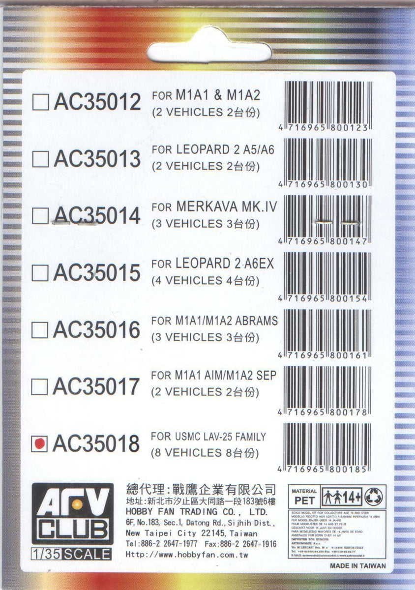 AFV Club 1/35 Sticker For Anti Reflective Coating USMC LAV-25-Family A ...
